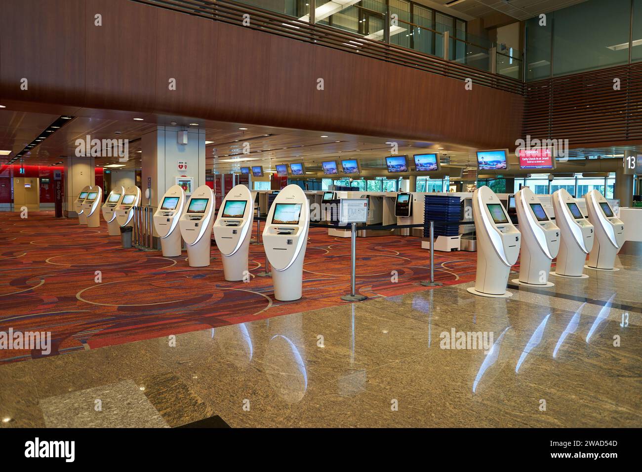 SINGAPORE - NOVEMBER 04, 2023: self check-in area in Singapore Changi ...