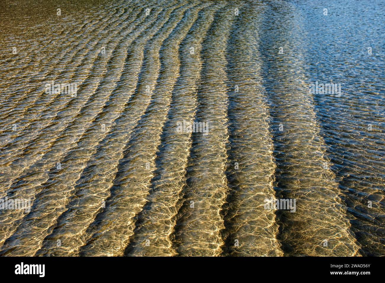 Underwater ridges in sand beneath incoming tide Stock Photo - Alamy