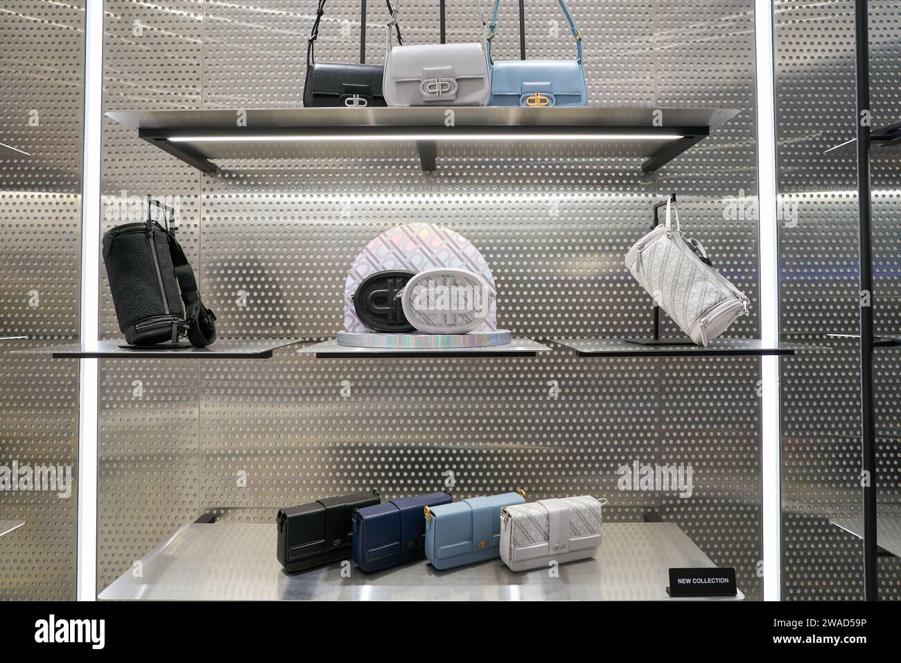 SINGAPORE - NOVEMBER 05, 2023: vaious bags in display inside Pedro ...
