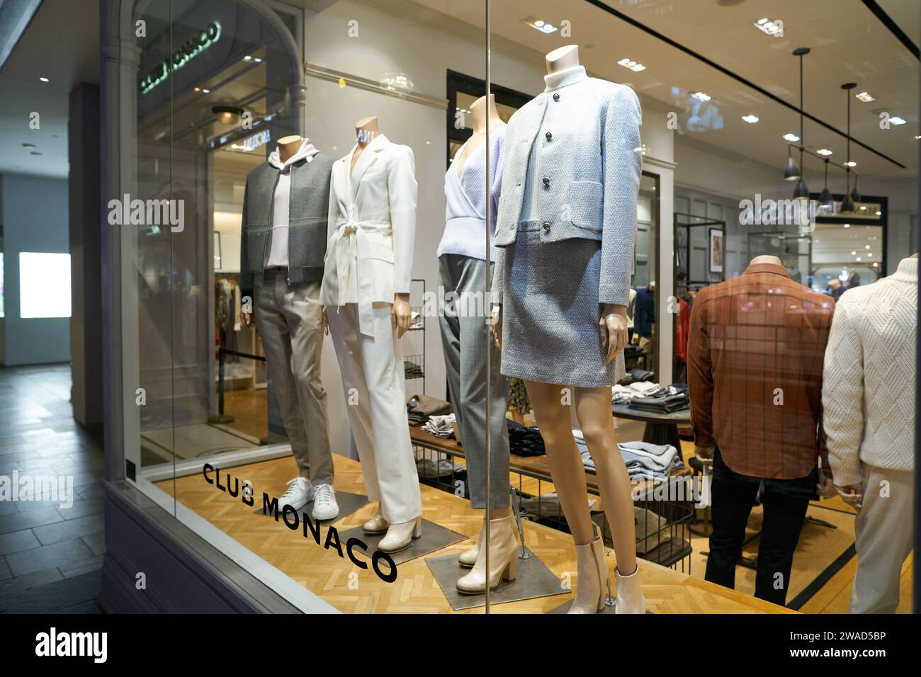 SINGAPORE - NOVEMBER 05, 2023: dressed mannequins displayed at Club ...