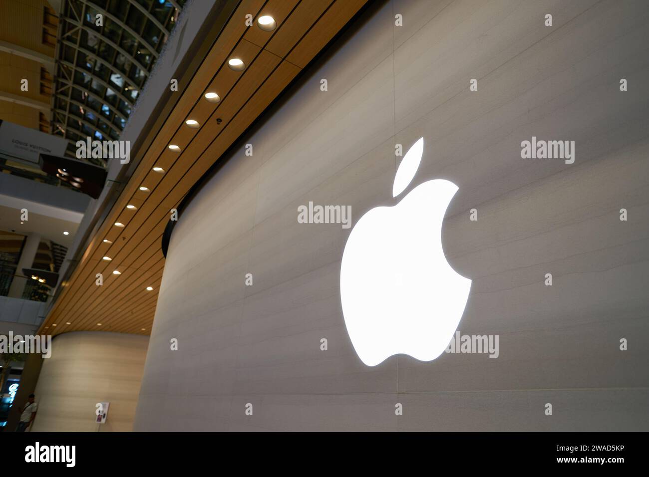 SINGAPORE - NOVEMBER 05, 2023: logo of Apple Inc. as seen inside ...