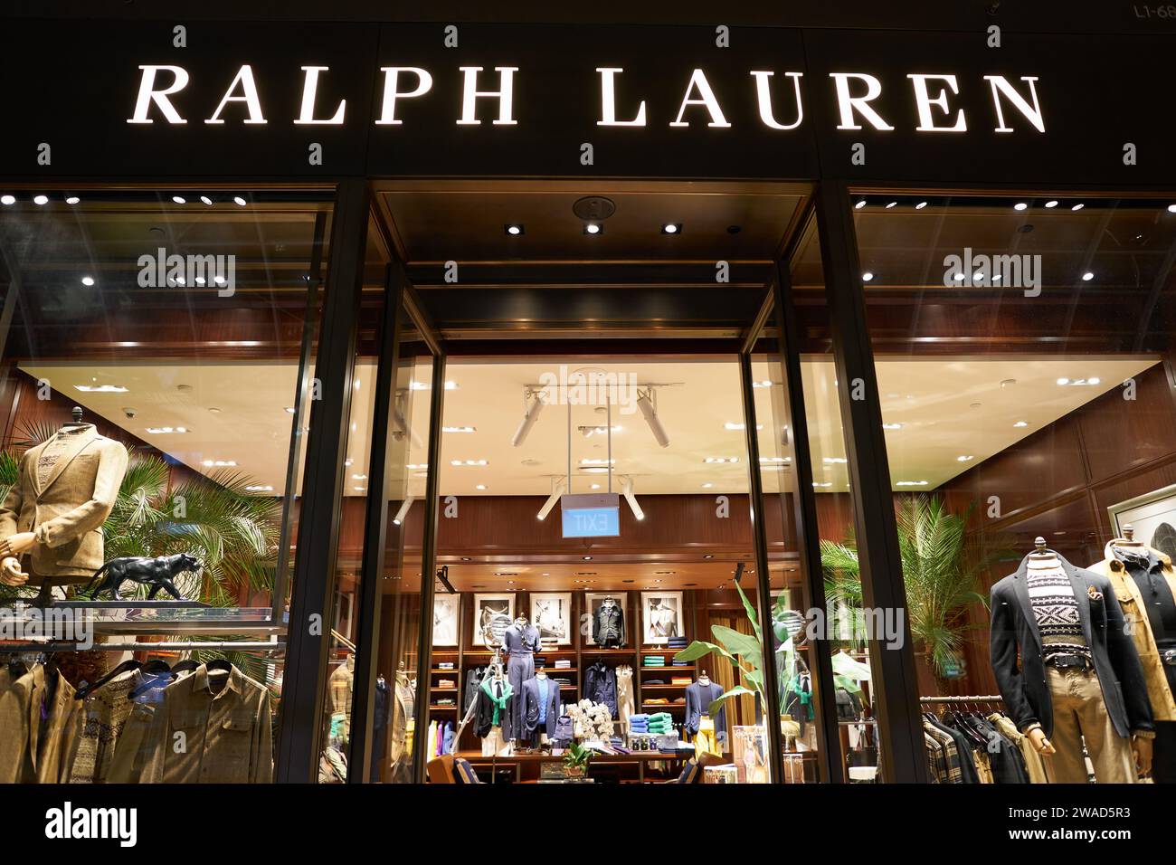 SINGAPORE - NOVEMBER 05, 2023: entrance to Ralph Lauren store in the ...