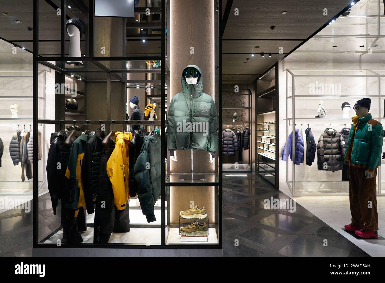 SINGAPORE - NOVEMBER 05, 2023: interior shot of Moncler store in the ...