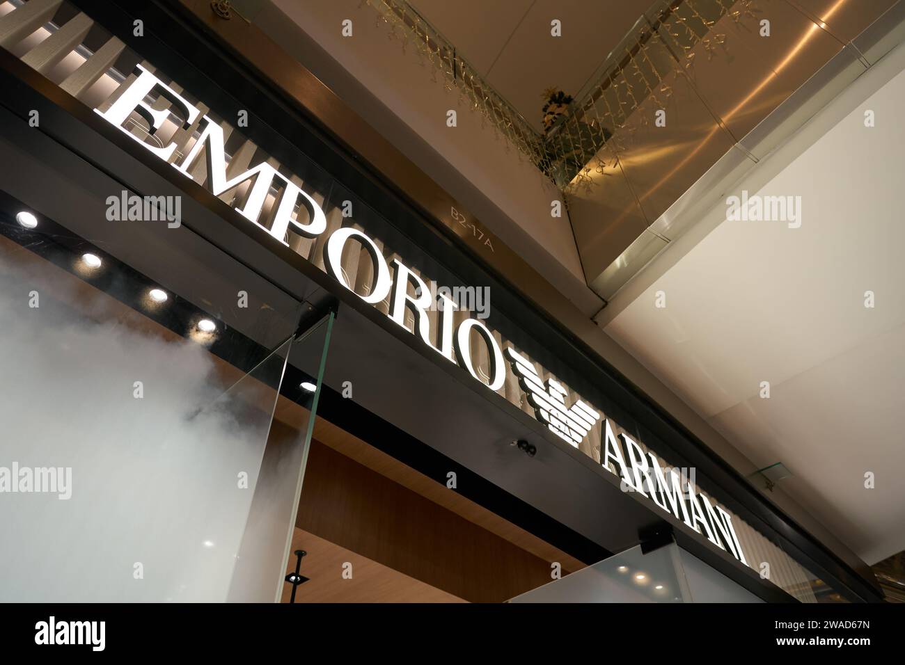 SINGAPORE - NOVEMBER 05, 2023: Emporio Armani storefront in the Shoppes ...