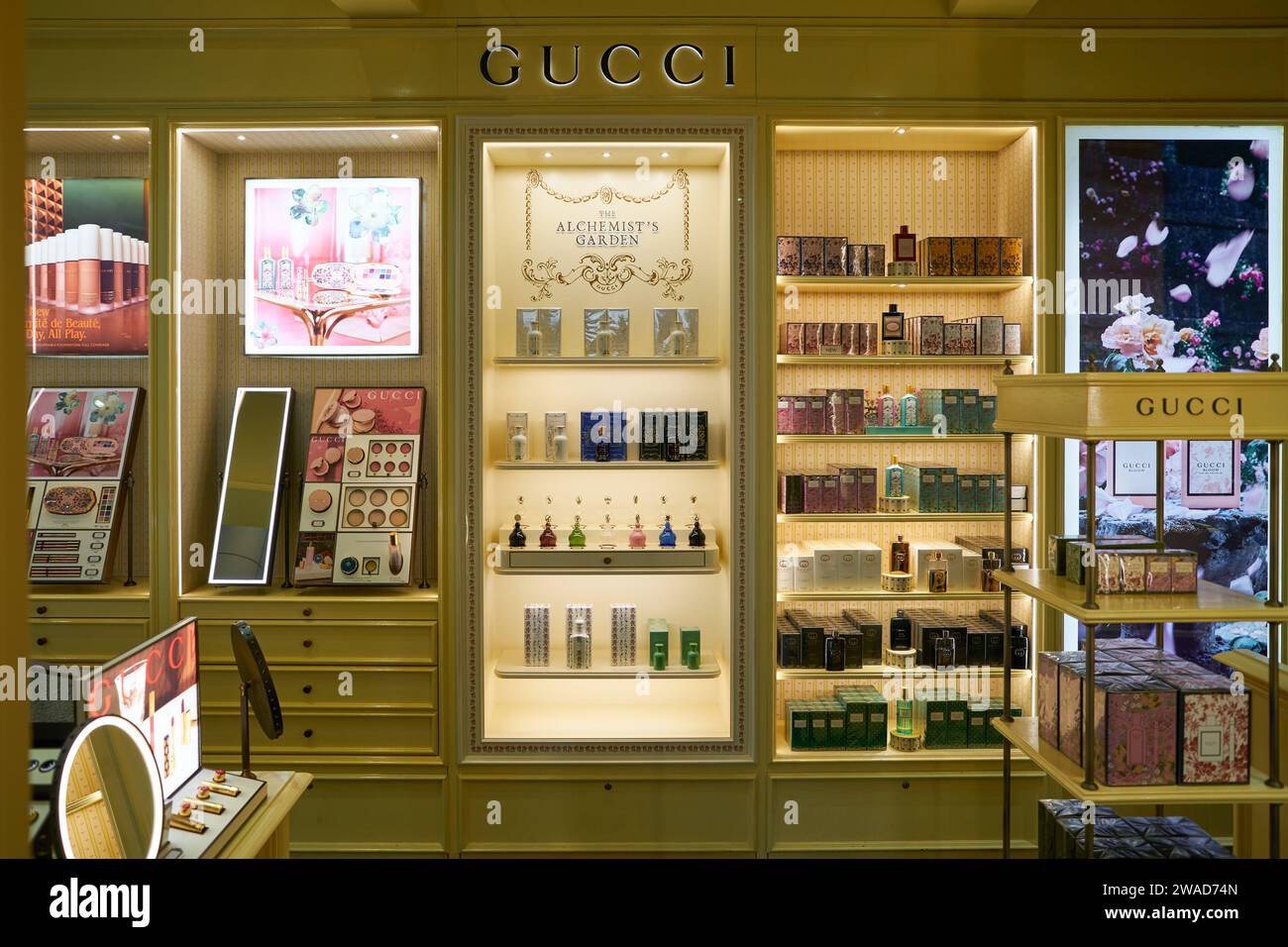 KUALA LUMPUR, MALAYSIA - CIRCA MAY, 2023: goods on display at Gucci ...