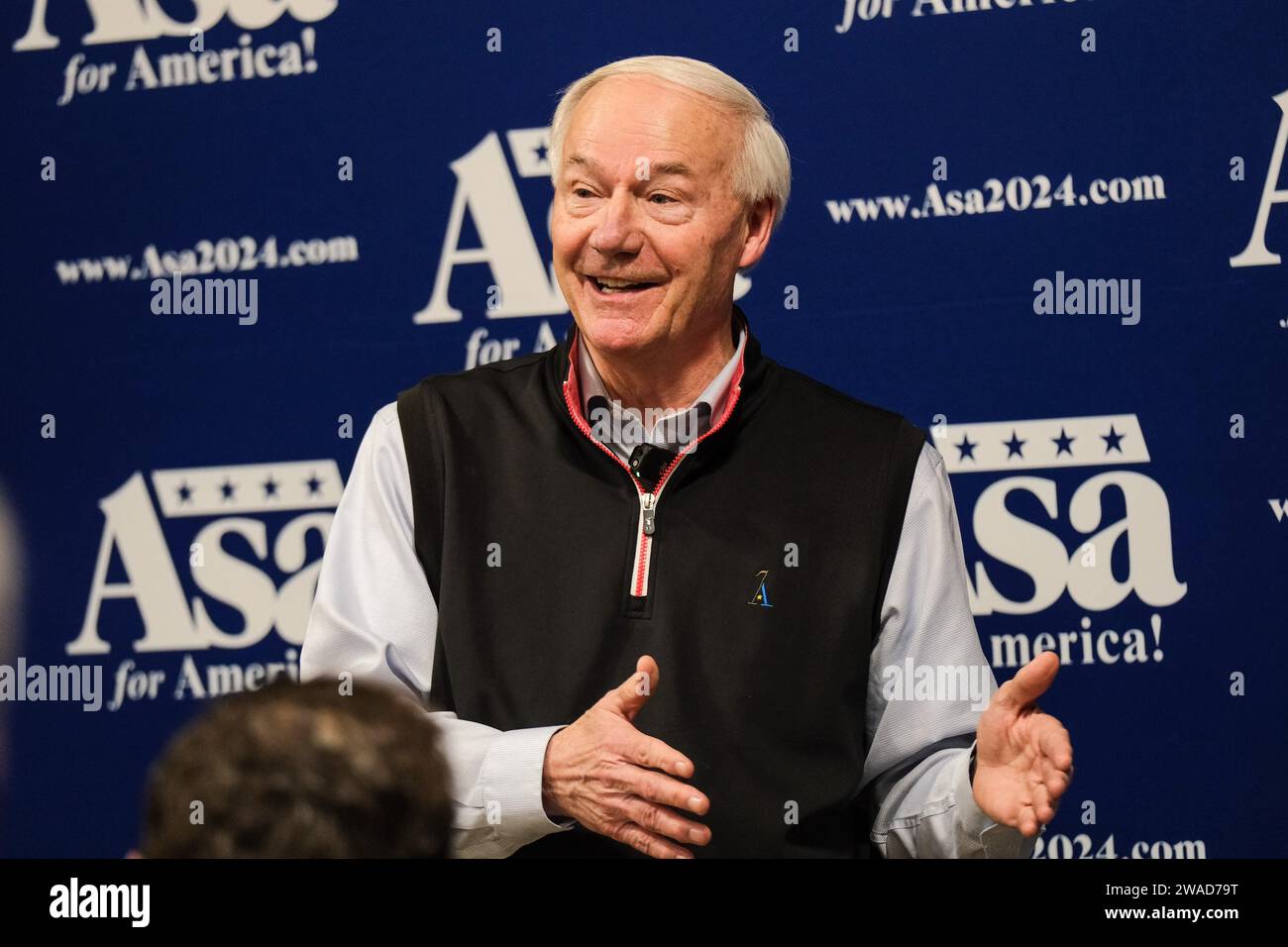 Des Moines Iowa Usa 3rd Jan 2024 Former Arkansas Governor And