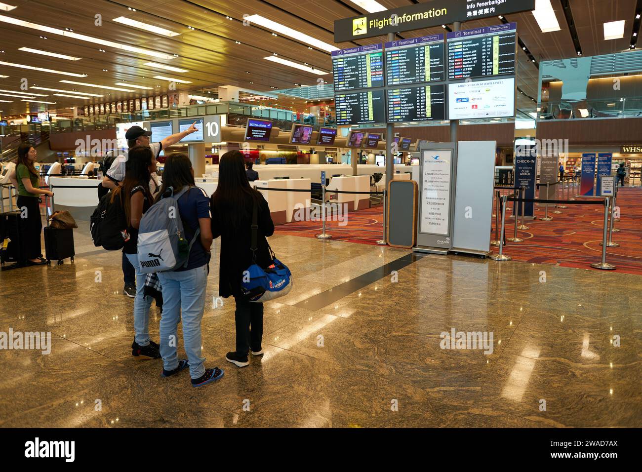 SINGAPORE - NOVEMBER 04, 2023: flight information display system in ...
