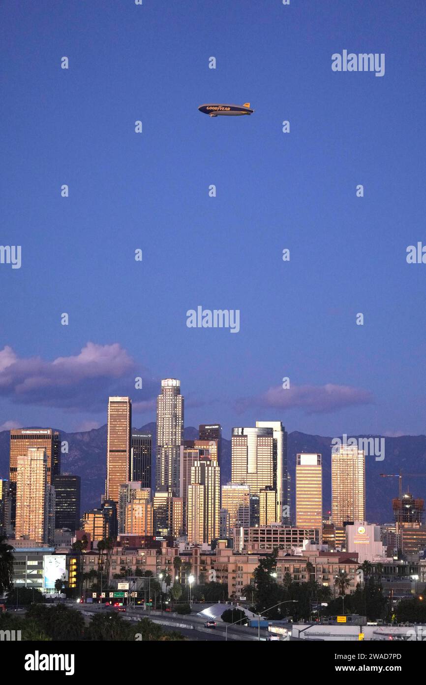 Los Angeles, United States. 03rd Jan, 2024. The Goodyear blimp Wingfoot ...