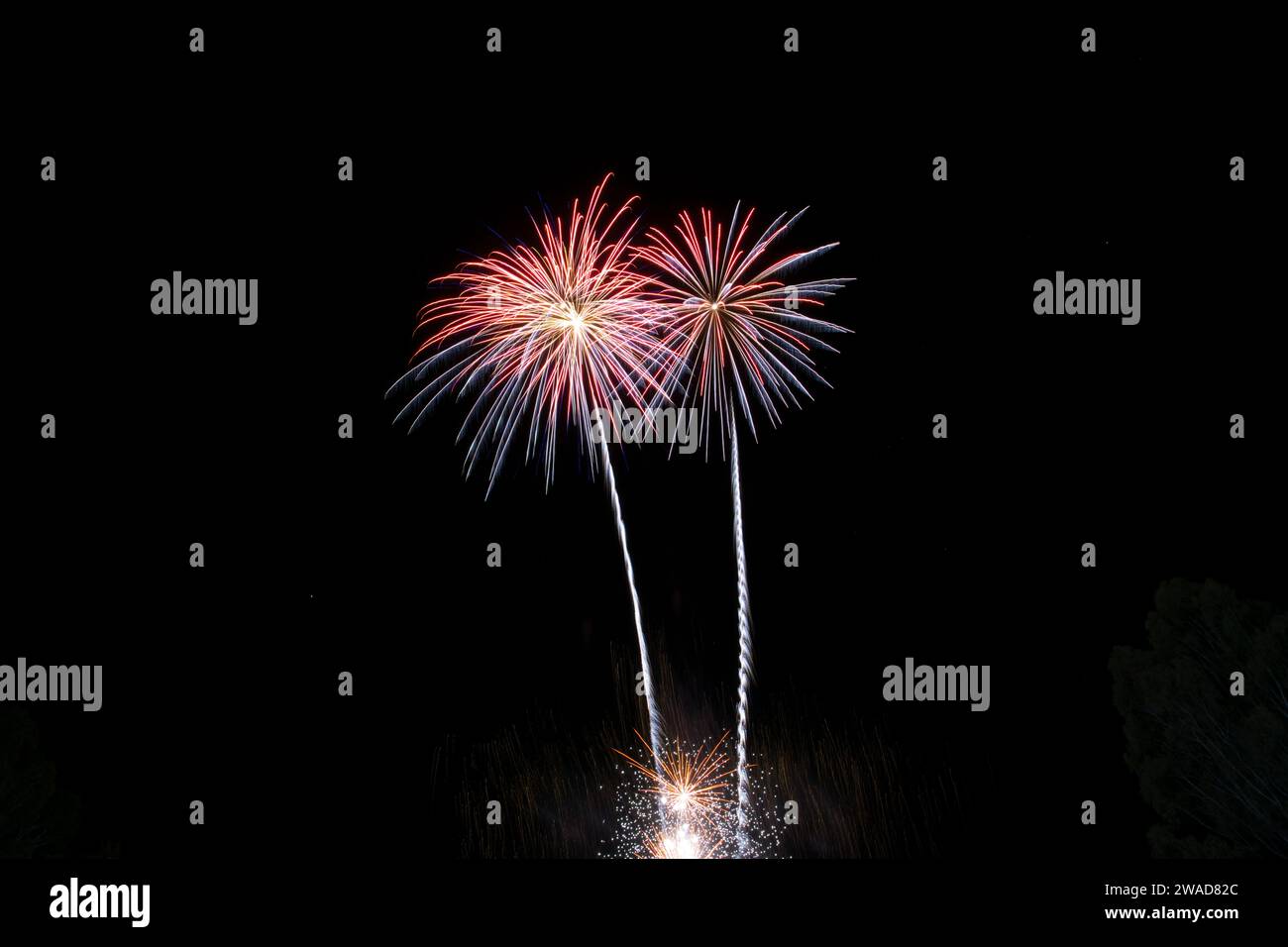 Pyrotechnic Fireworks celebrating News Years Eve Stock Photo - Alamy