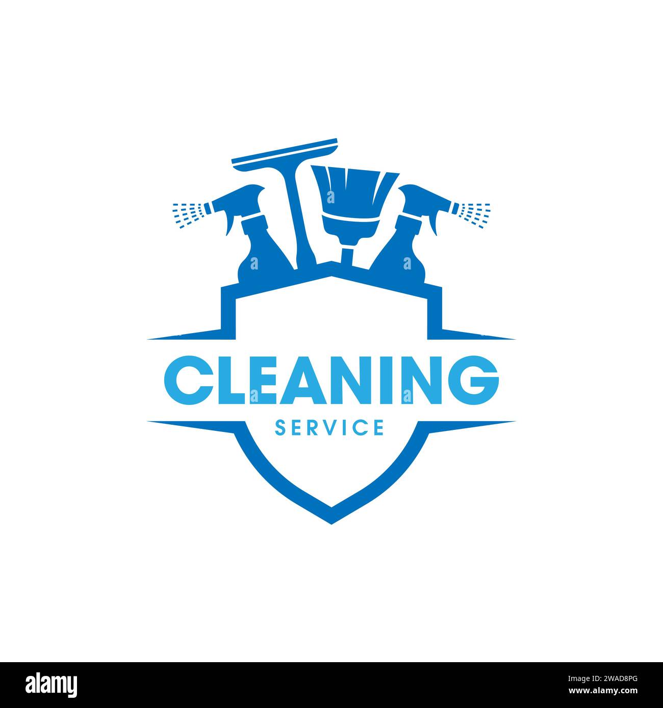 Creative Cleaning Service Logo isolated on shield emblem Stock Vector ...