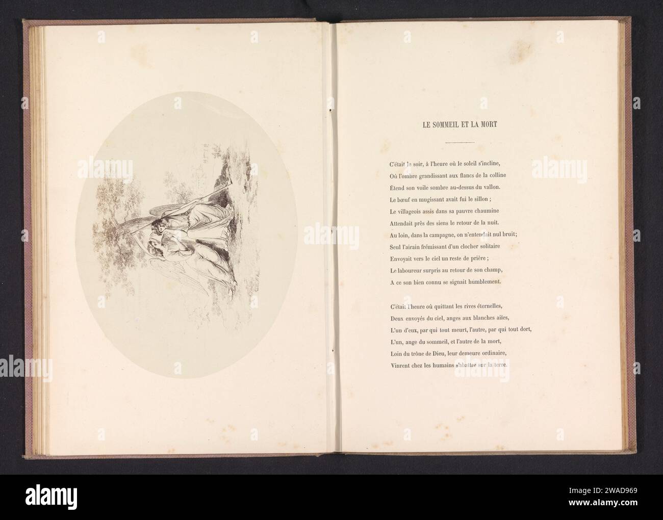 Photo production of a drawing, representing sleep and death, Anonymous ...