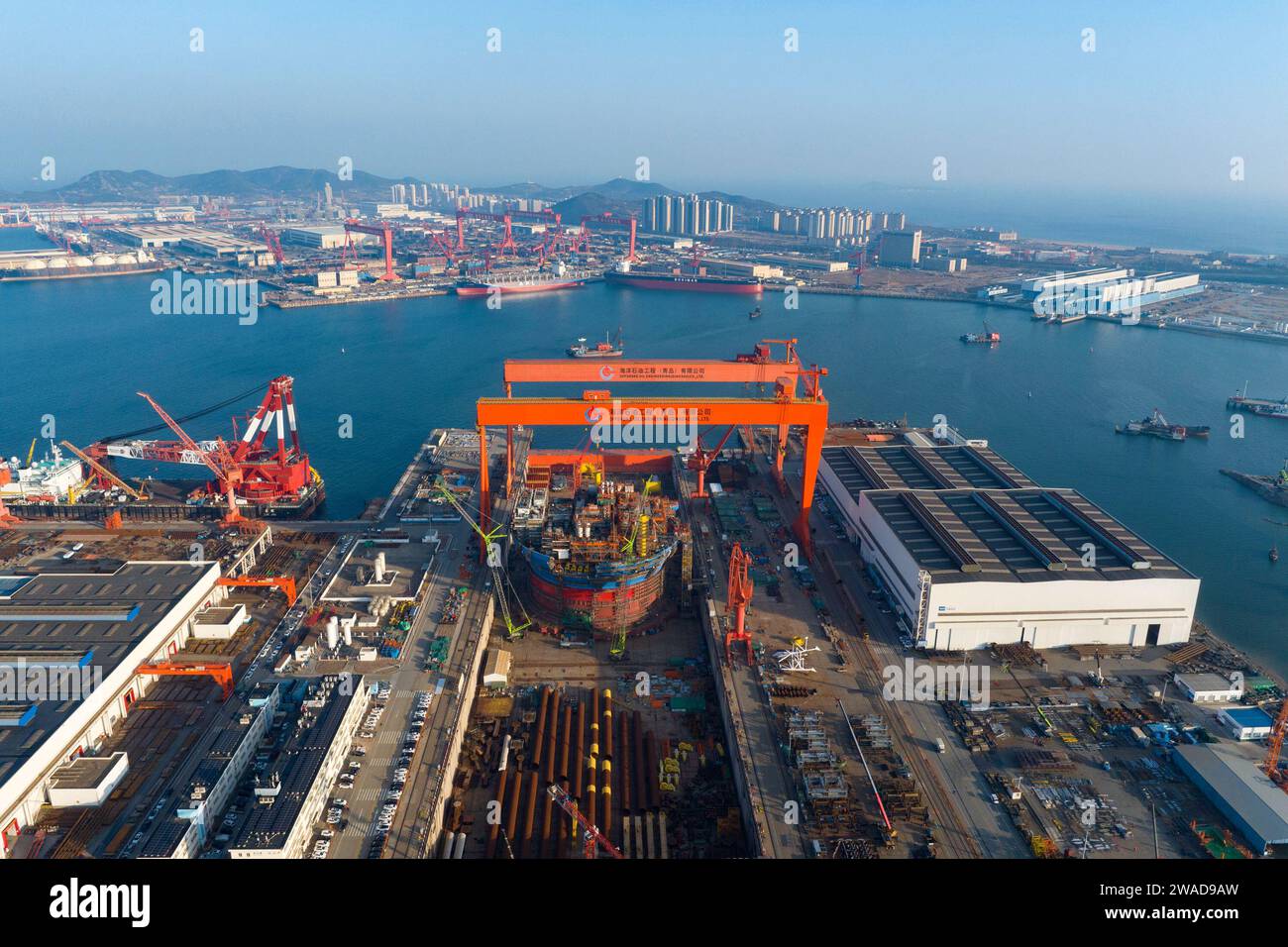 QINGDAO, CHINA - JANUARY 3, 2024 - A general view of the Haixi Bay ...