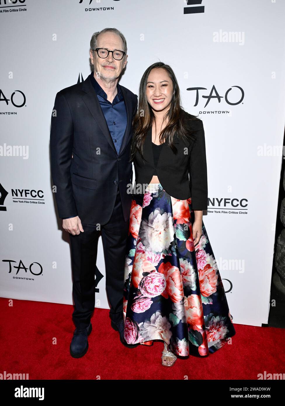 Steve Buscemi, left, and Karen Ho attend the New York Film Critics Circle Awards at Tao Downtown ...
