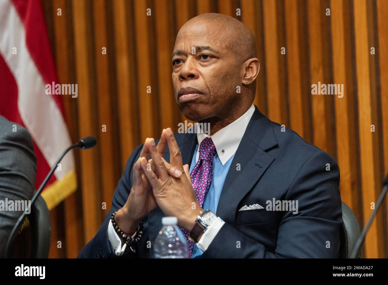Mayor Eric Adams attends announcement end-of-year citywide crime ...