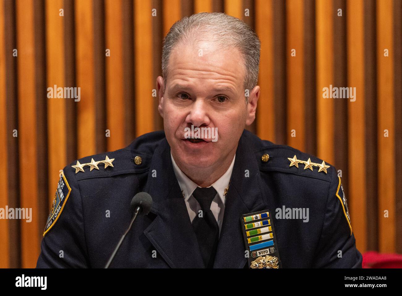 New York, USA. 03rd Jan, 2024. Chief of Transit Michael Kemper speaks ...