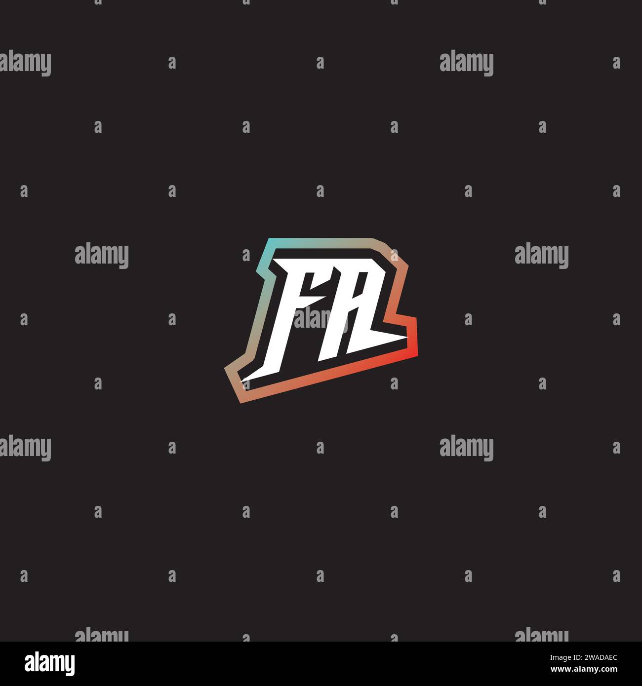 FA letter combination cool logo esport initial and cool color ...