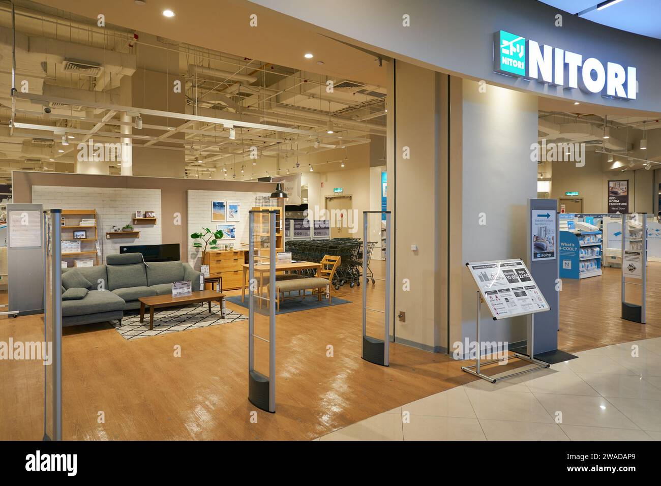 KUALA LUMPUR, MALAYSIA - MAY 27, 2023: entrance to Nitori store in LaLaport Bukit Bintang City ...