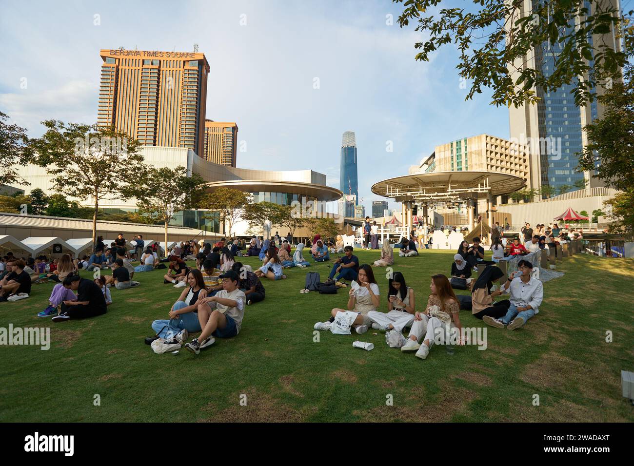 KUALA LUMPUR, MALAYSIA - CIRCA MAY, 2023: people sit in the Central ...