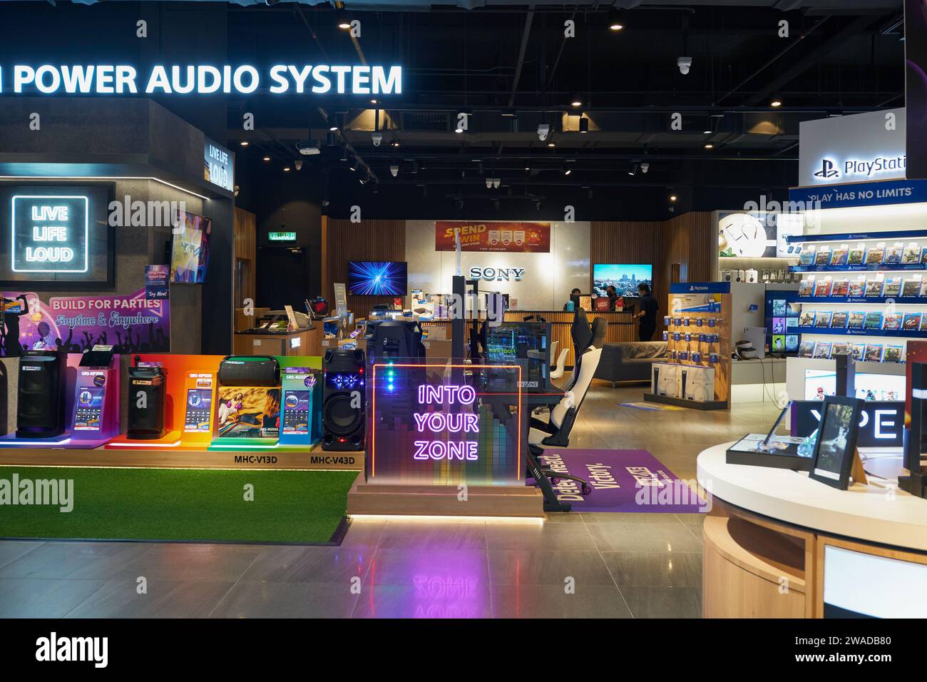 KUALA LUMPUR, MALAYSIA - MAY 27, 2023: interior shot of Sony Store in ...