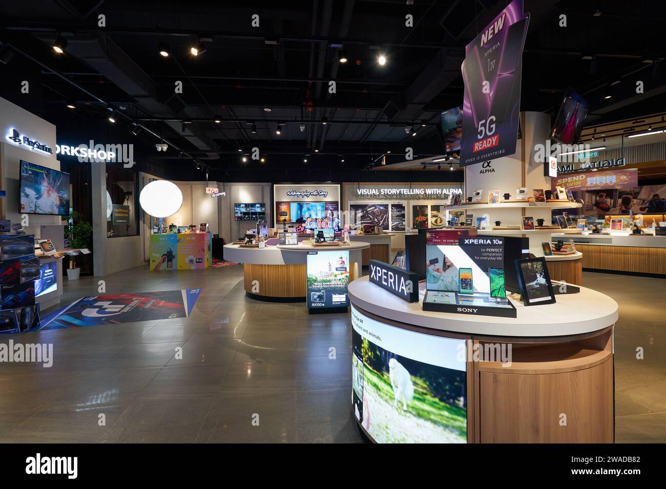 KUALA LUMPUR, MALAYSIA - MAY 27, 2023: interior shot of Sony Store in ...