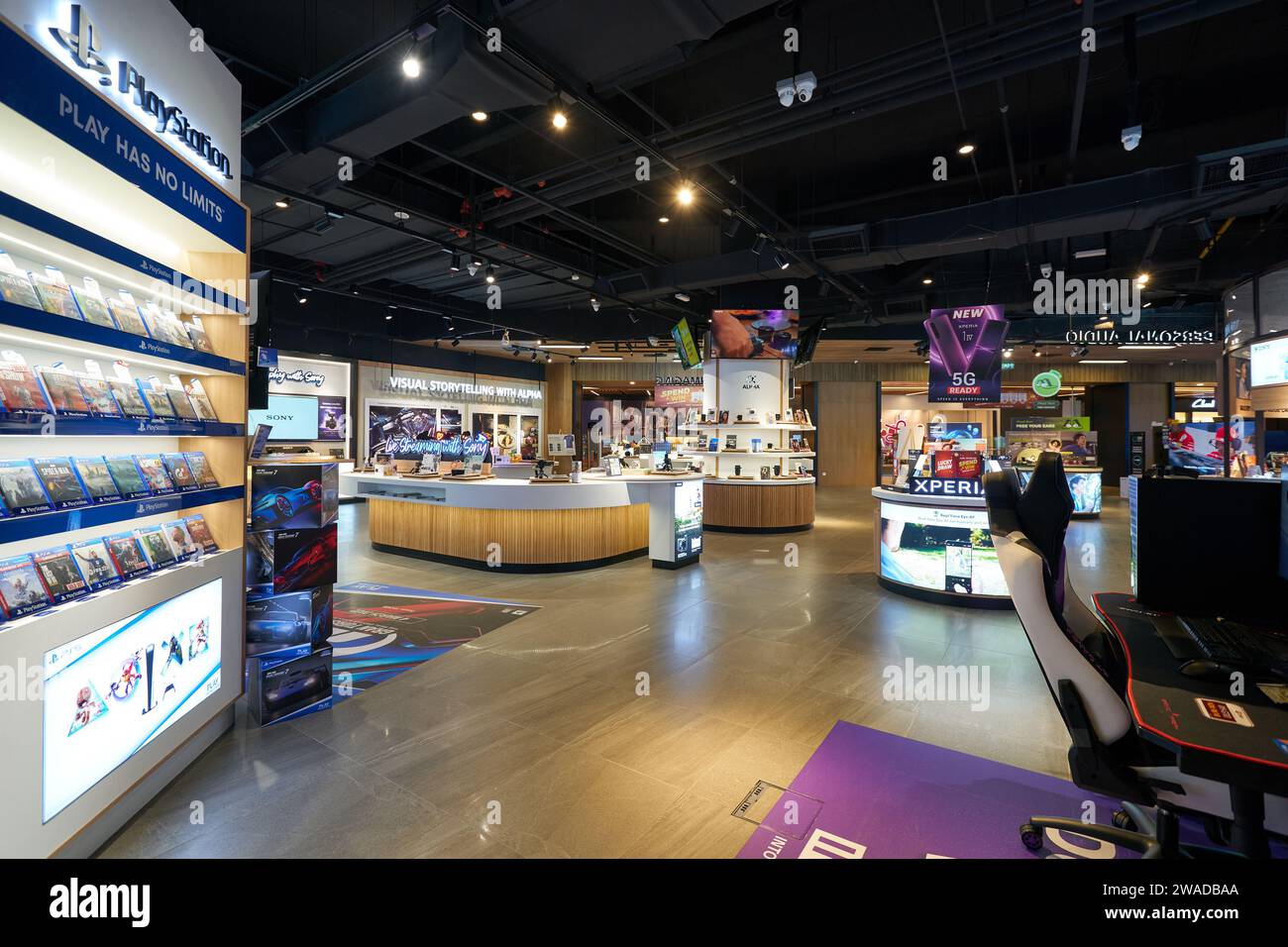 KUALA LUMPUR, MALAYSIA - MAY 27, 2023: interior shot of Sony Store in ...