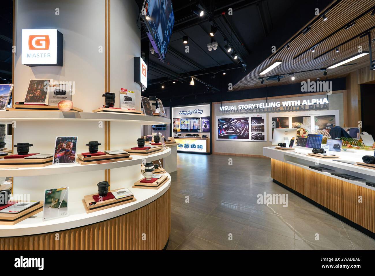 KUALA LUMPUR, MALAYSIA - MAY 27, 2023: interior shot of Sony Store in ...
