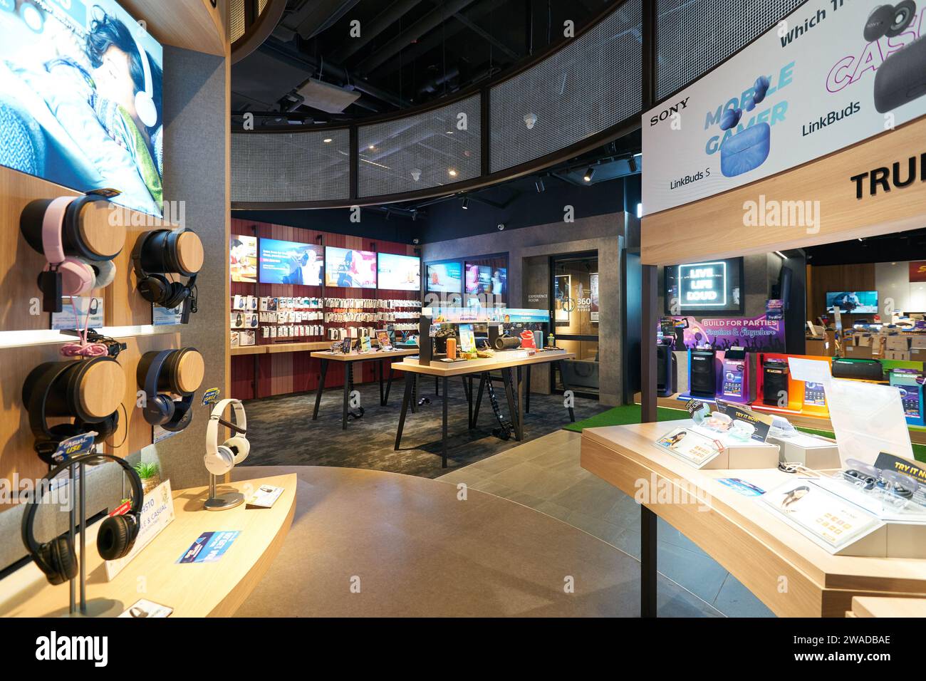KUALA LUMPUR, MALAYSIA - MAY 27, 2023: interior shot of Sony Store in ...