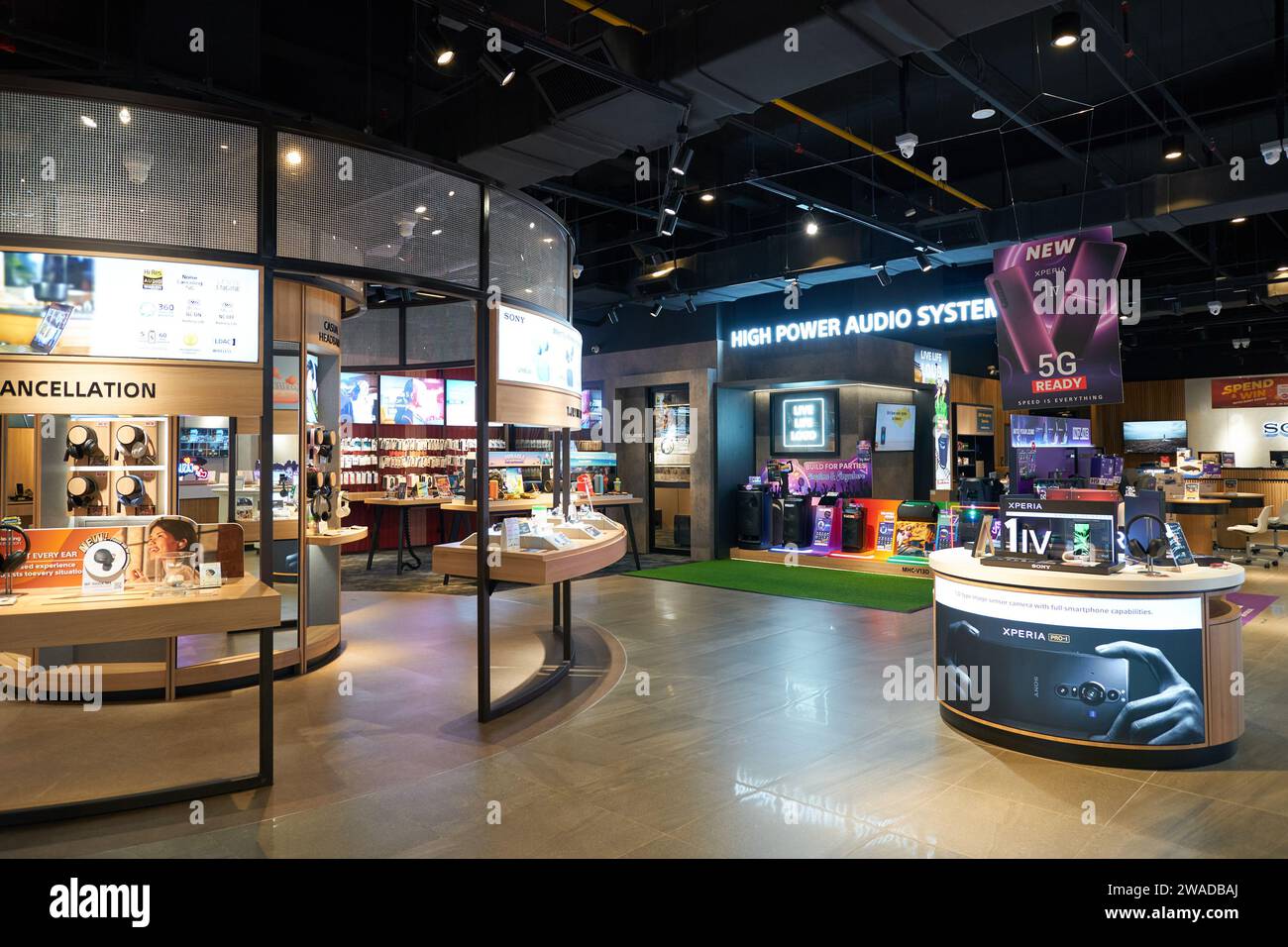 KUALA LUMPUR, MALAYSIA - MAY 27, 2023: interior shot of Sony Store in ...
