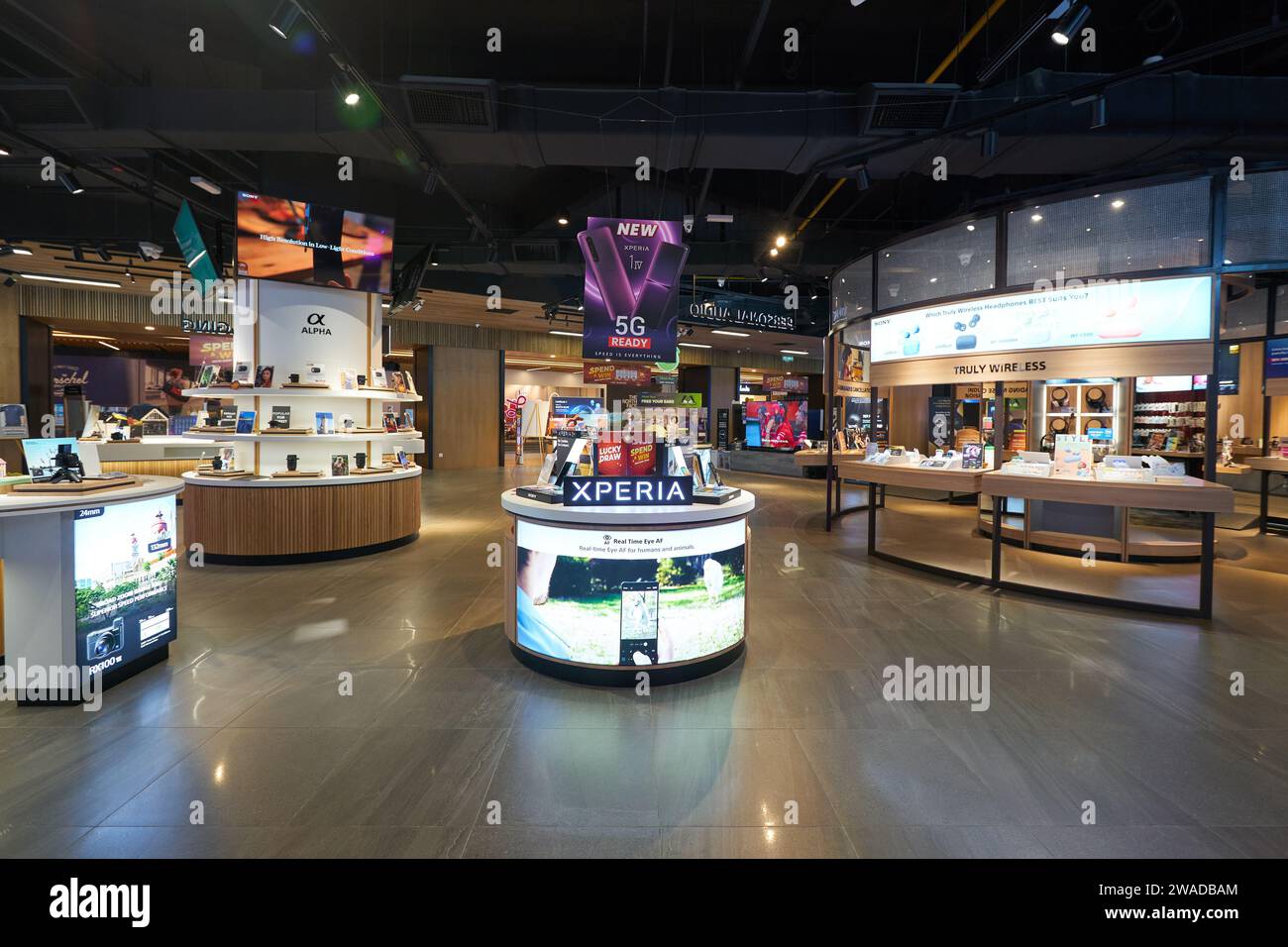 KUALA LUMPUR, MALAYSIA - MAY 27, 2023: interior shot of Sony Store in ...