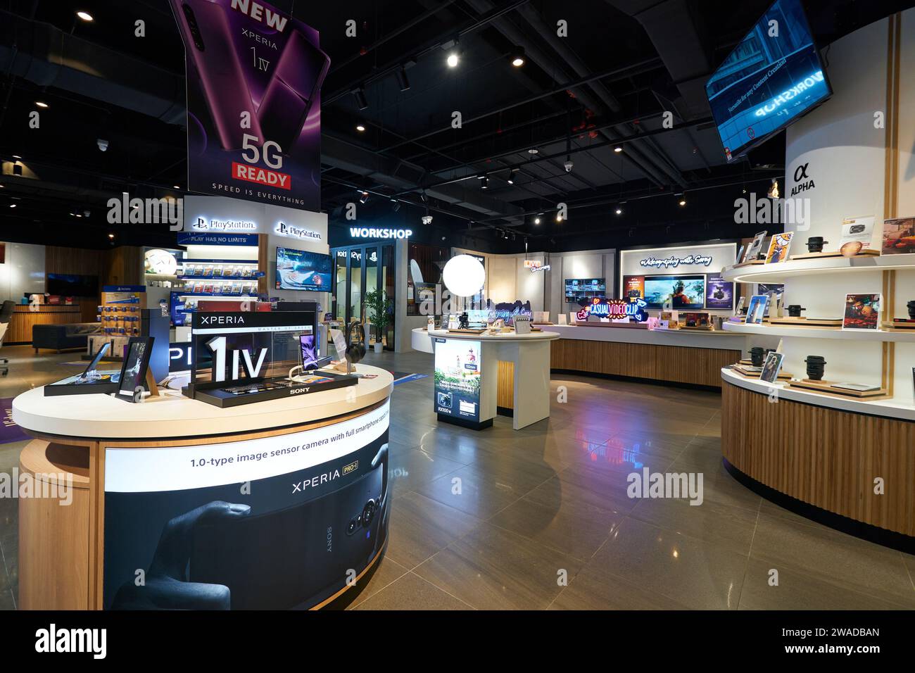 KUALA LUMPUR, MALAYSIA - MAY 27, 2023: interior shot of Sony Store in ...