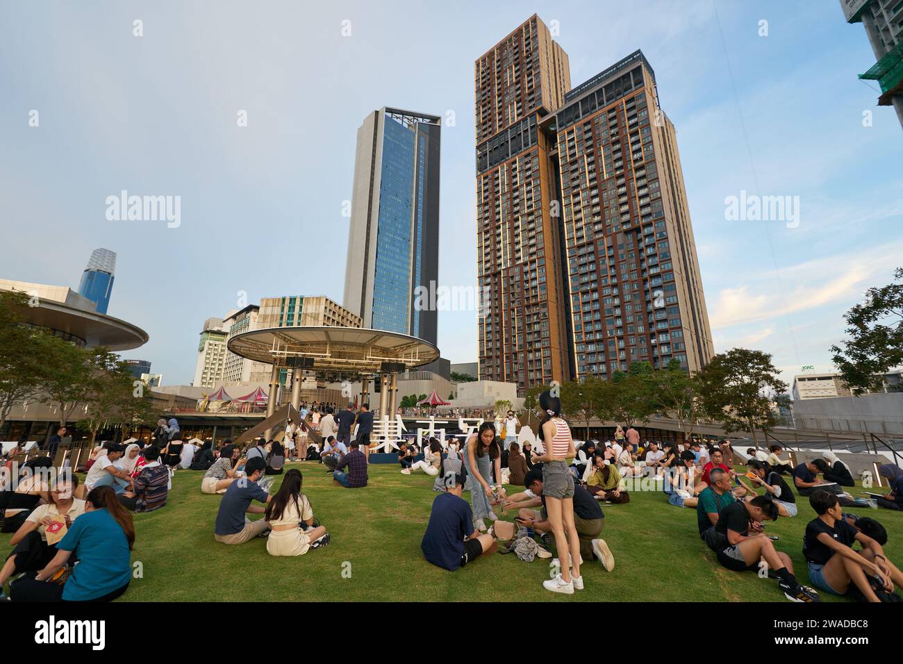 KUALA LUMPUR, MALAYSIA - CIRCA MAY, 2023: people sit in the Central ...