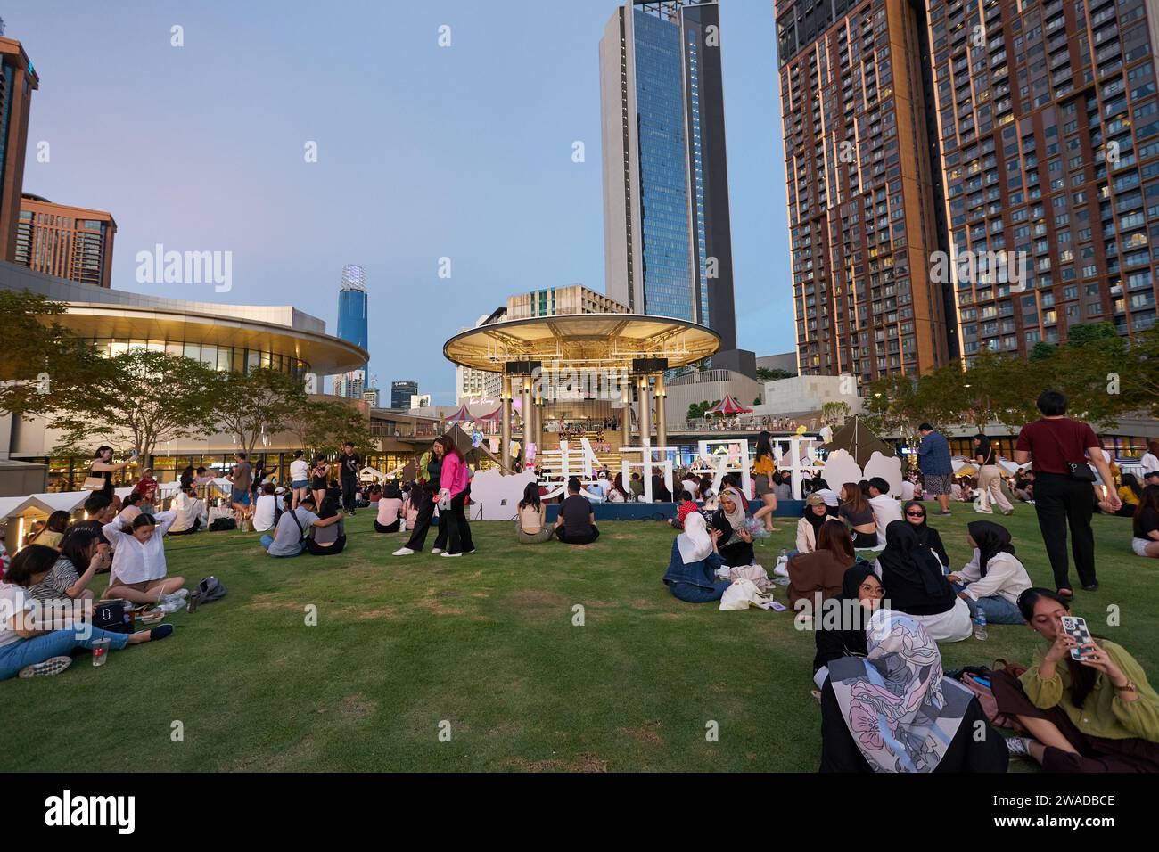 KUALA LUMPUR, MALAYSIA - CIRCA MAY, 2023: people sit in the Central ...