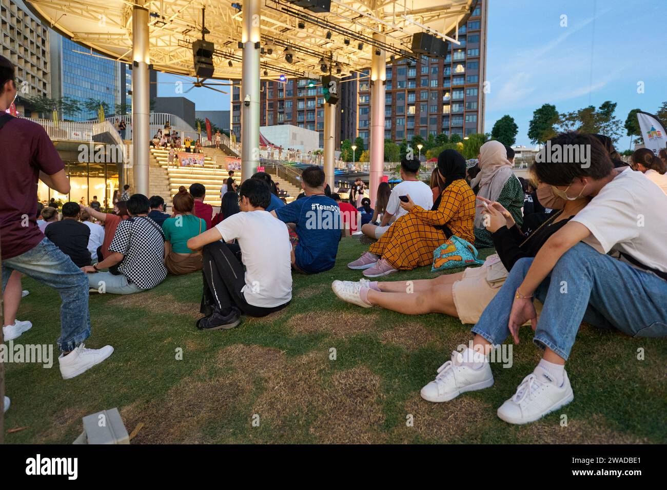 KUALA LUMPUR, MALAYSIA - CIRCA MAY, 2023: people sit in the Central ...