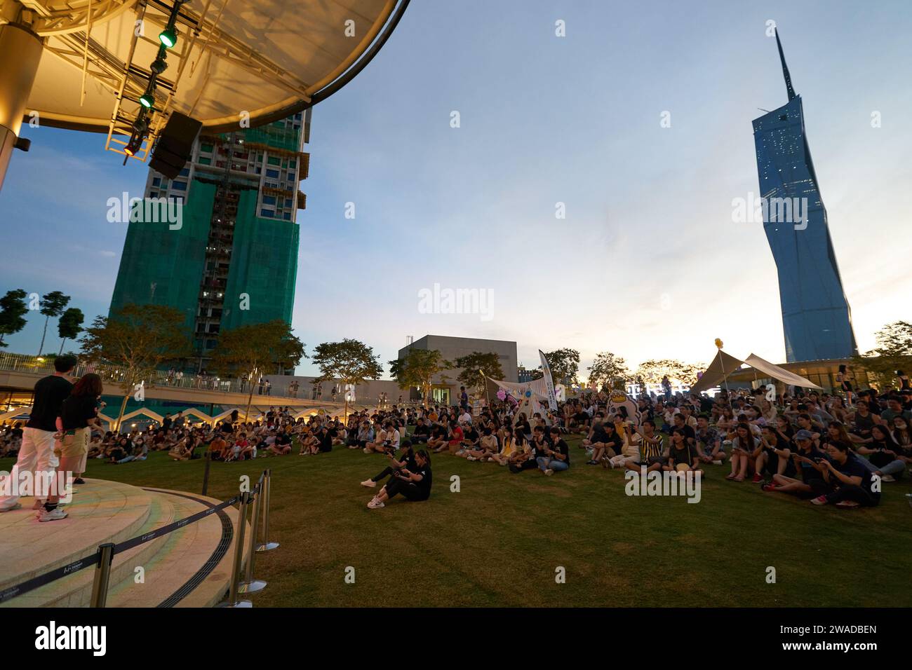 KUALA LUMPUR, MALAYSIA - CIRCA MAY, 2023: people sit in the Central ...