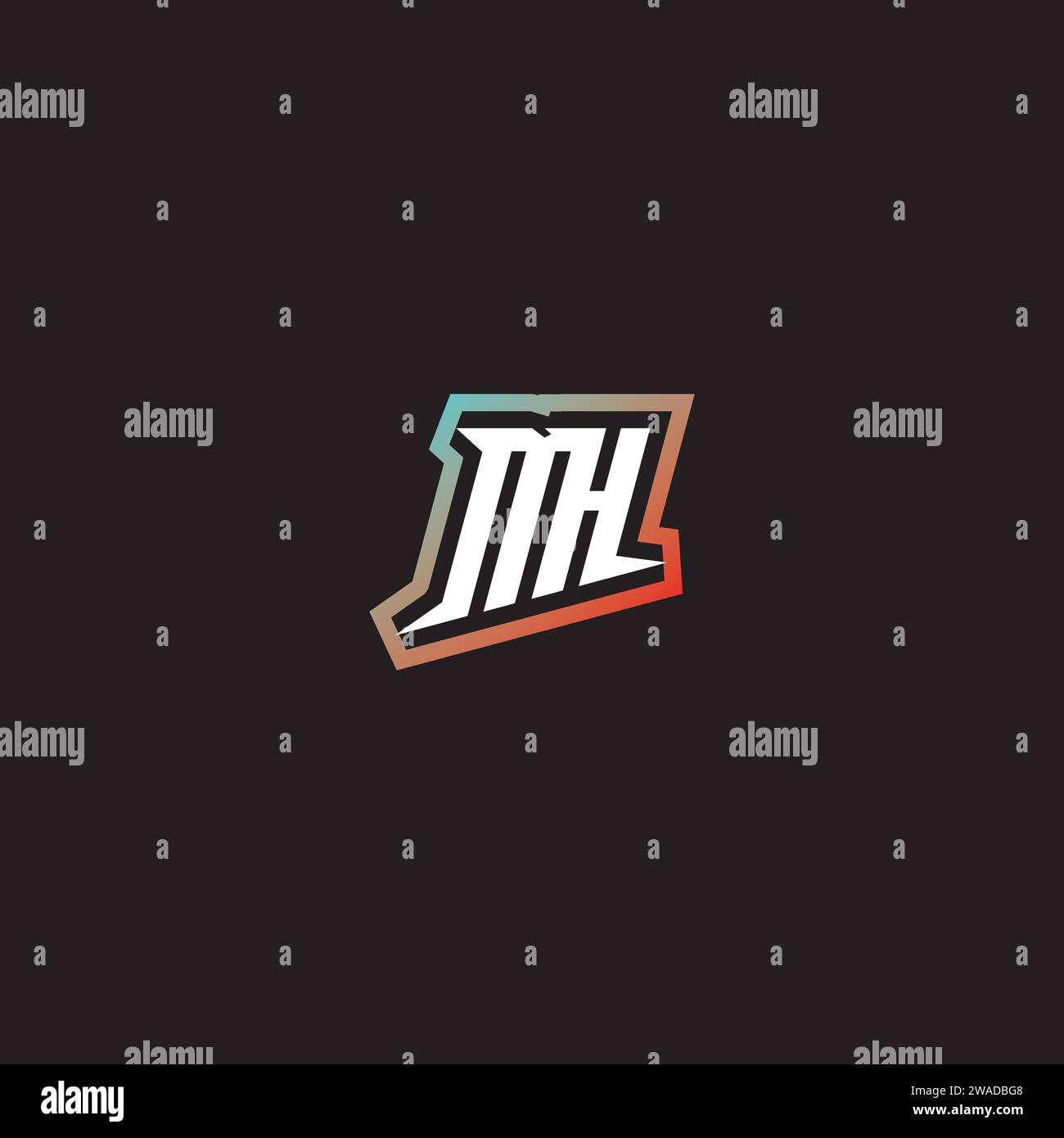 MH letter combination cool logo esport initial and cool color ...