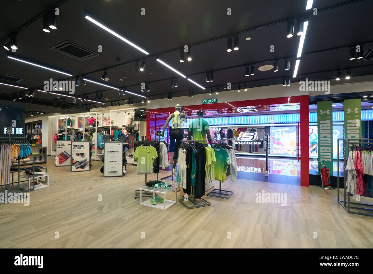 KUALA LUMPUR, MALAYSIA - CIRCA MAY, 2023: interior shot of Under Armour ...