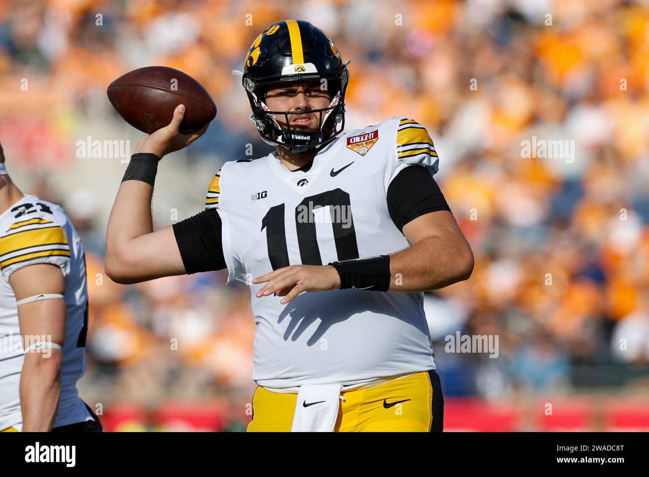 ORLANDO, FL - JANUARY 01: Iowa Hawkeyes quarterback Deacon Hill (10 ...