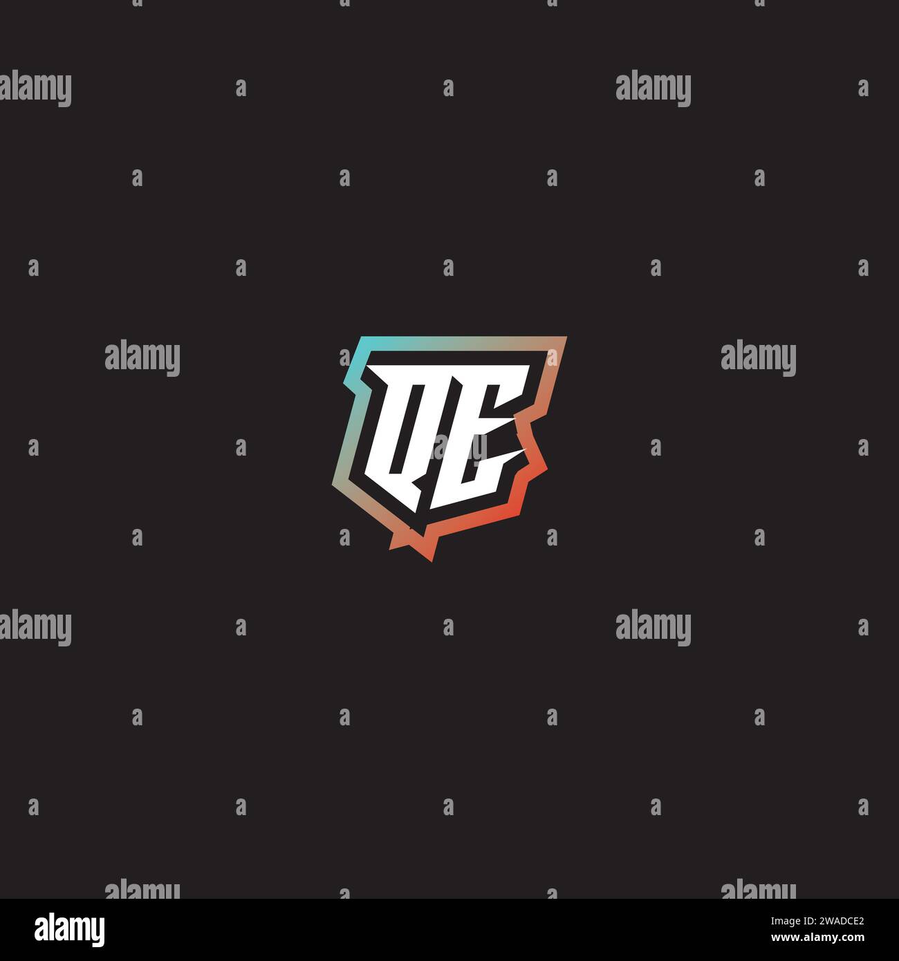 QE letter combination cool logo esport initial and cool color gradattion ideas Stock Vector ...