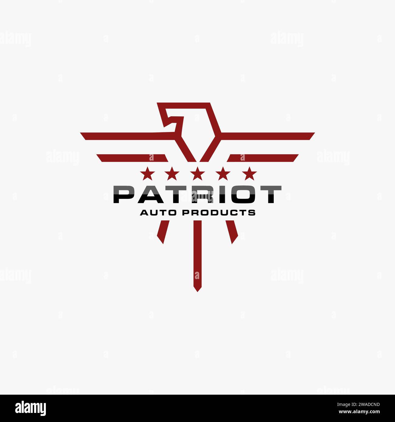 Minimalist Label Line Art of Patriotic Eagle logo icon vector template ...