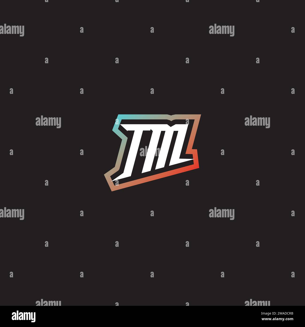 TM letter combination cool logo esport initial and cool color ...