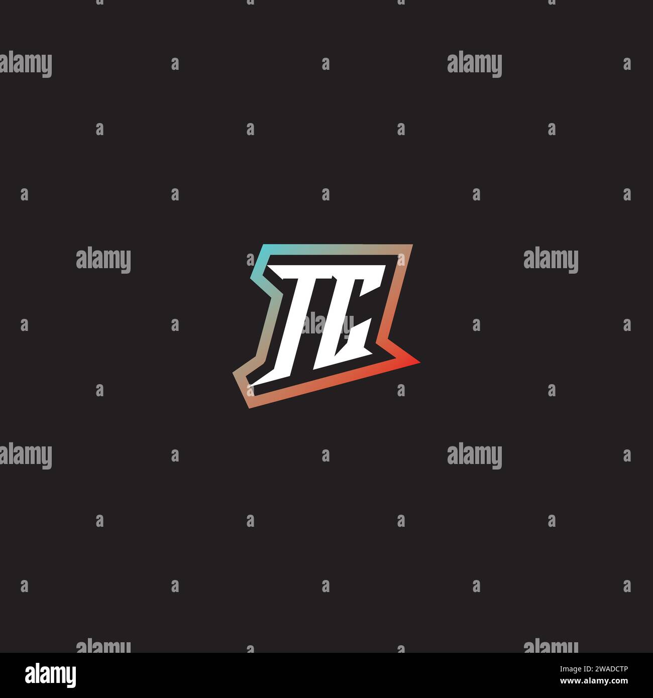 TC letter combination cool logo esport initial and cool color ...