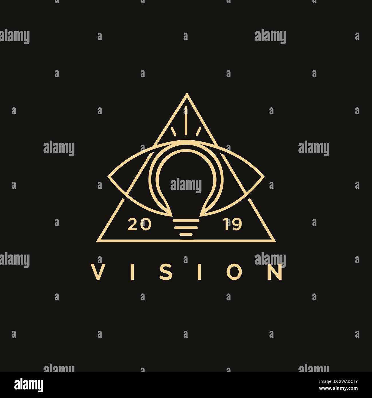 Abstract lineart creative Vision logo icon, eye and lightbulb logo icon ...