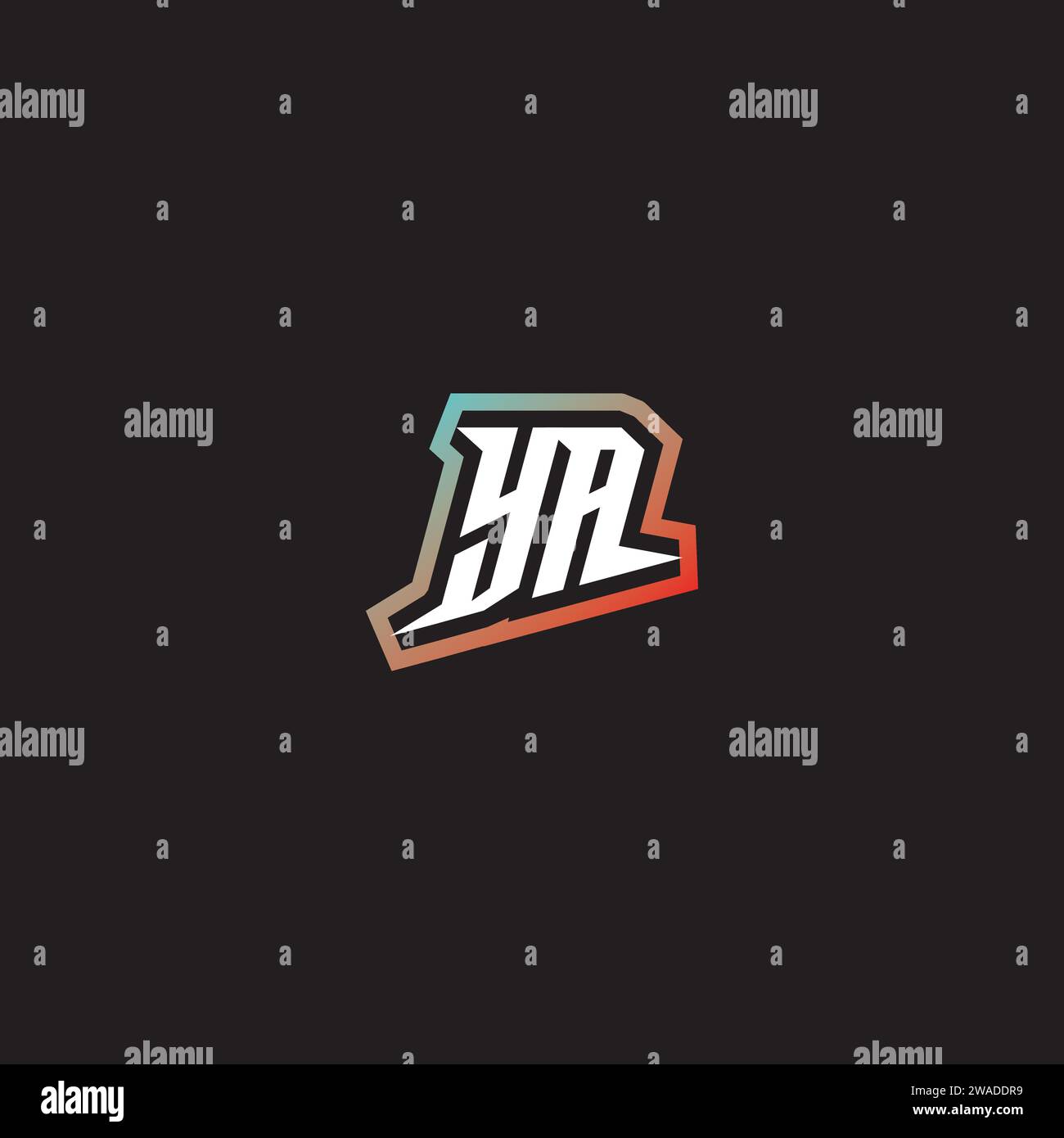 YA letter combination cool logo esport initial and cool color ...