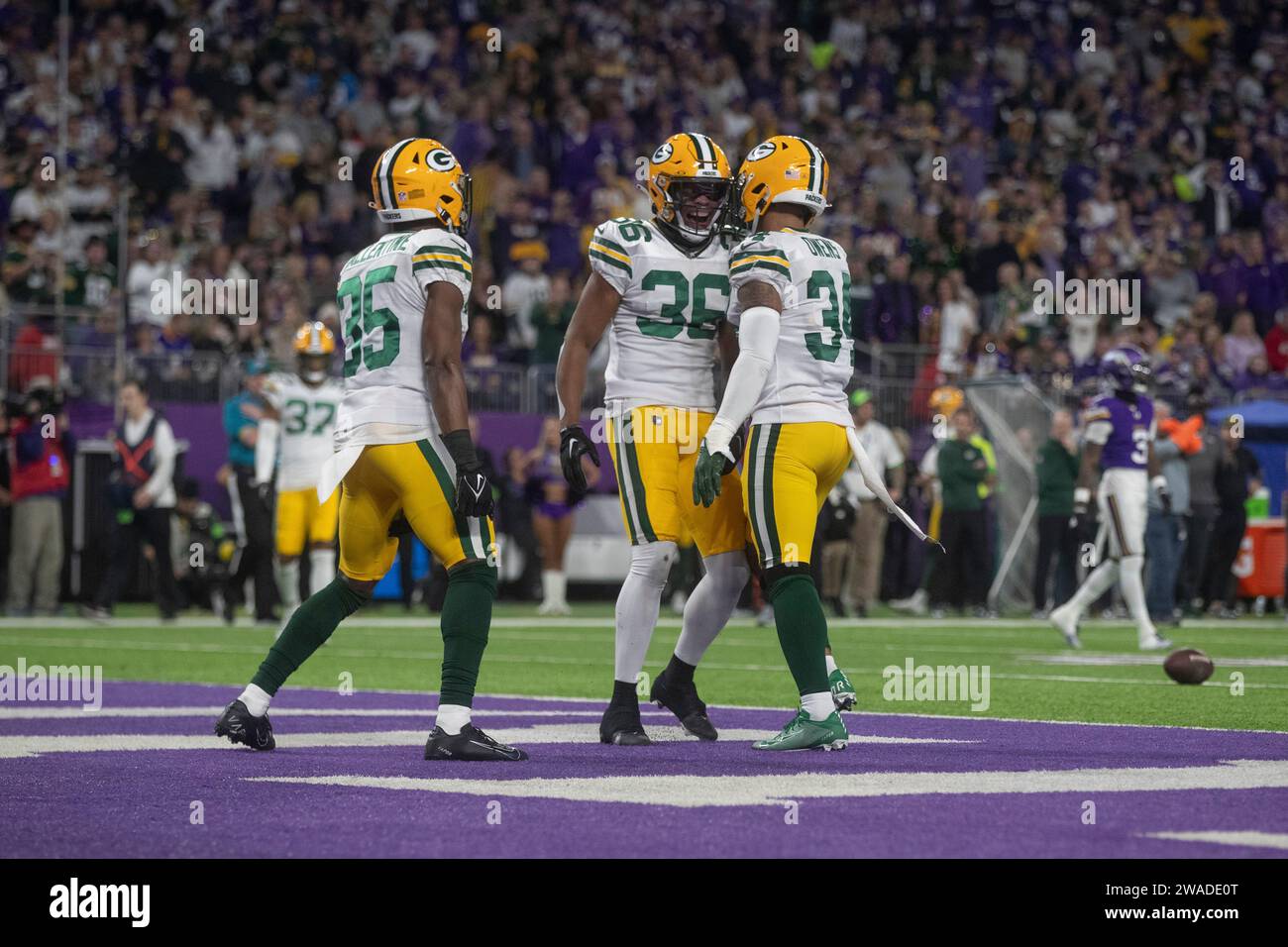 Green Bay Packers (LR) Carrington Valentine, Anthony Johnson, and ...