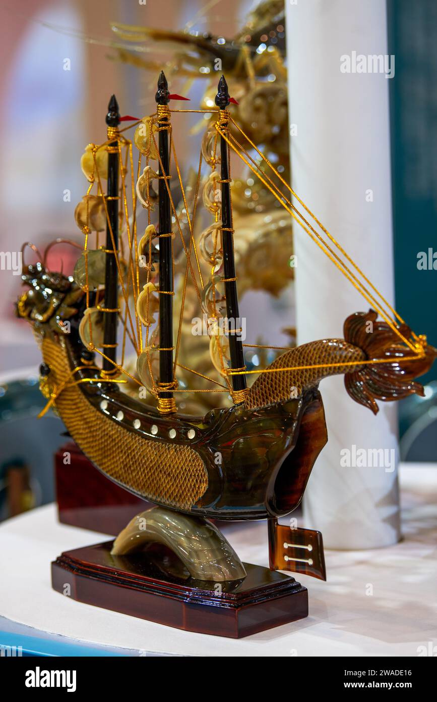 An exquisite vintage sailing ship model Stock Photo - Alamy