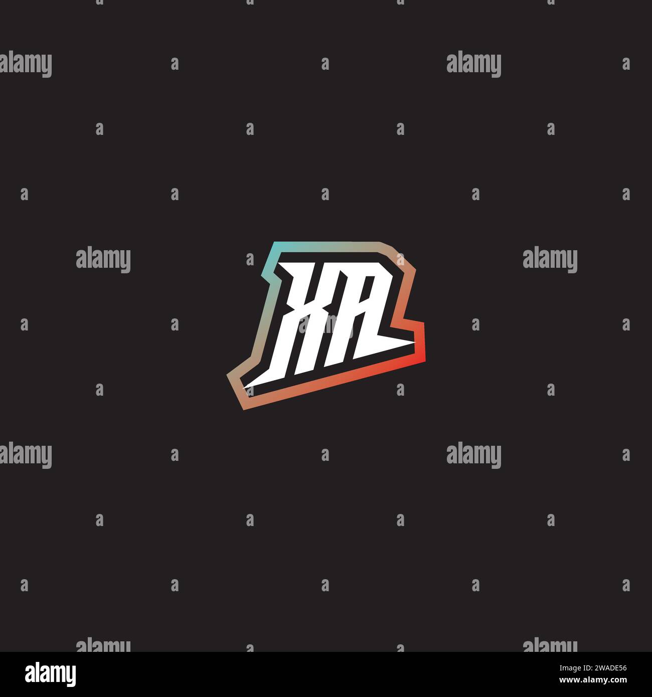 XA letter combination cool logo esport initial and cool color ...
