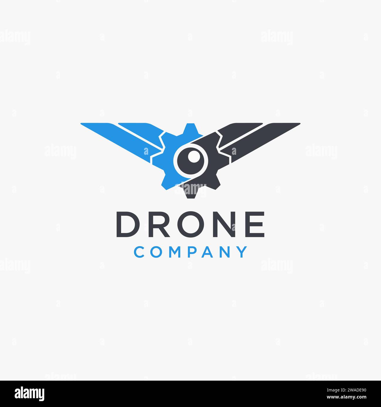 Abstract Gear eye lens wing logo icon vector template, flying drone ...