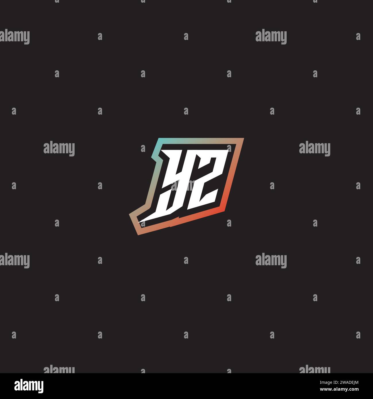 YZ letter combination cool logo esport initial and cool color ...