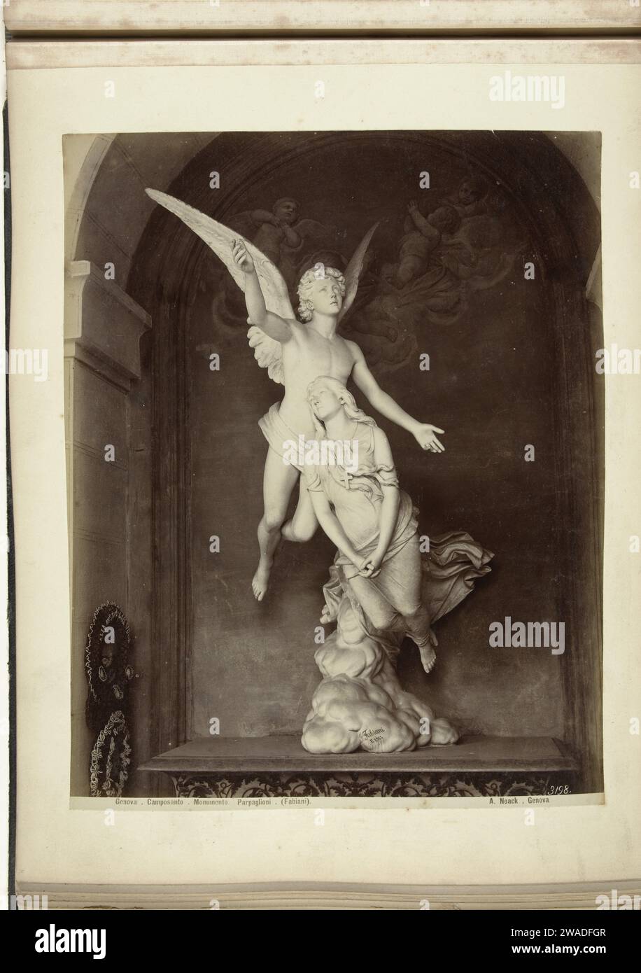 Burial monument with a heaven -sailing woman under the guidance of an ...