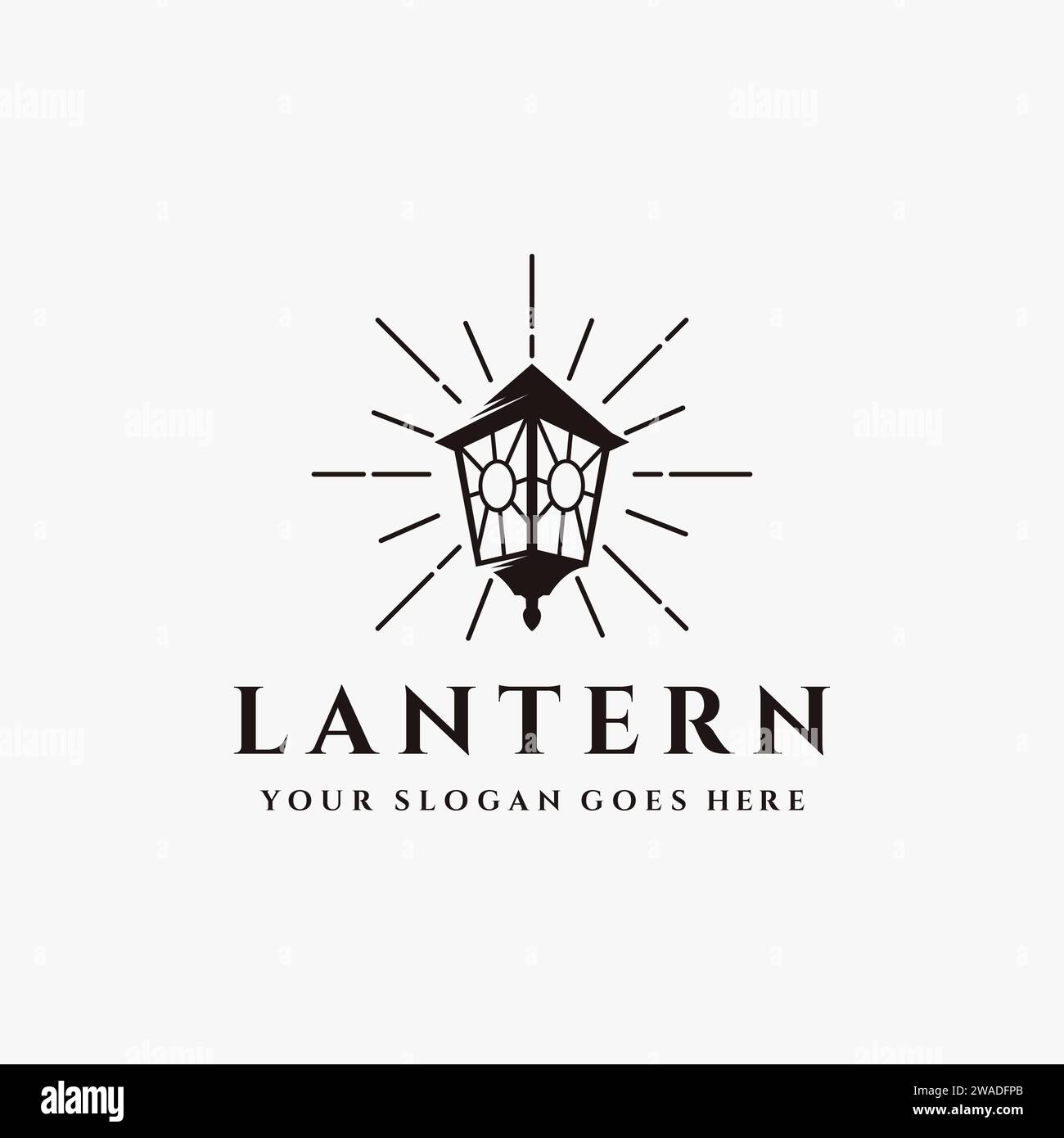 Vintage classic shinning streetlamp lantern logo icon vector template ...